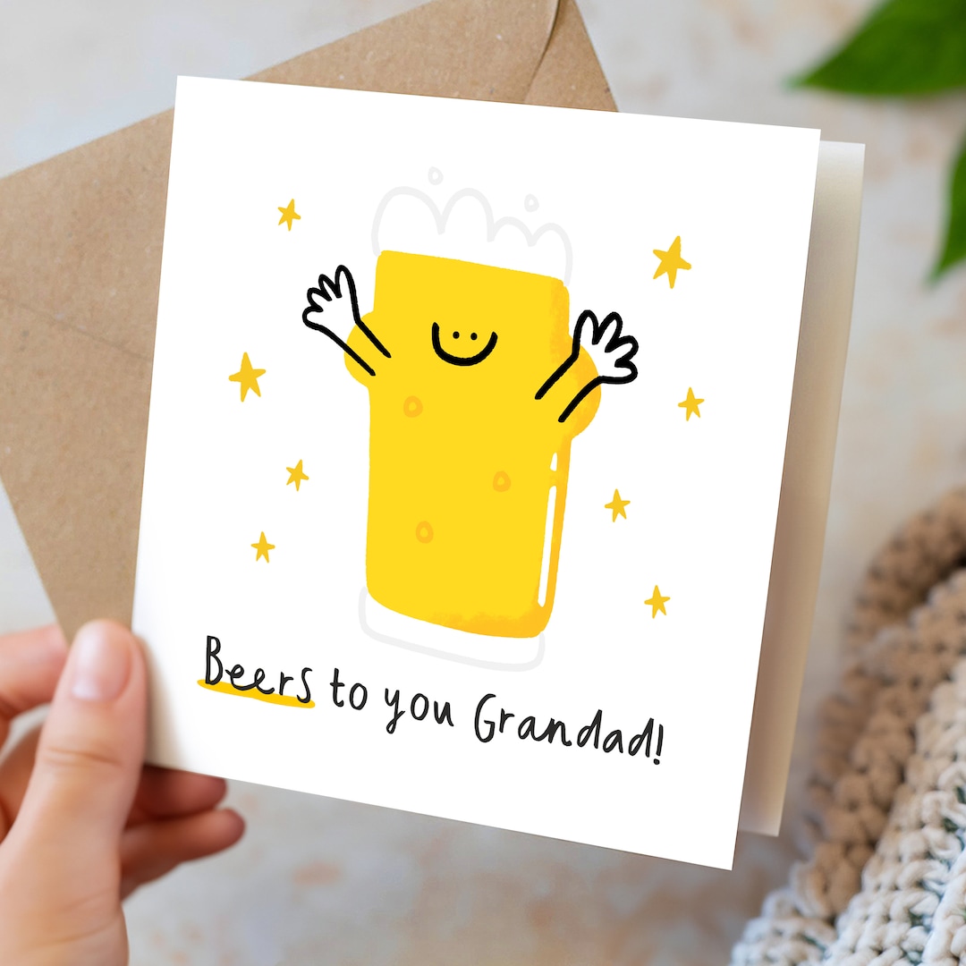 Funny Grandad Birthday Card, Grandad Birthday Card, Beers to You ...