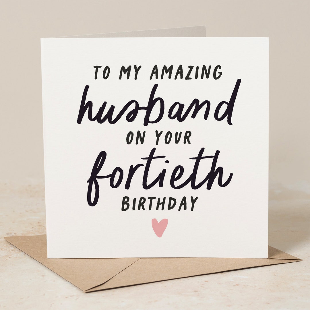 Husband 40th Birthday Card, 40th Birthday Card for Husband, Husband ...