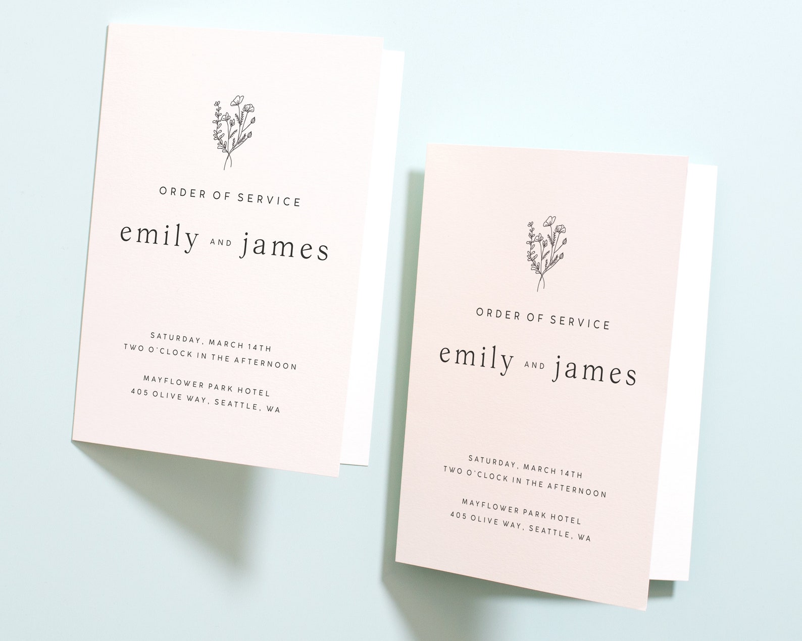 Floral Wedding Order of Service Wild Flower Wedding Program | Etsy