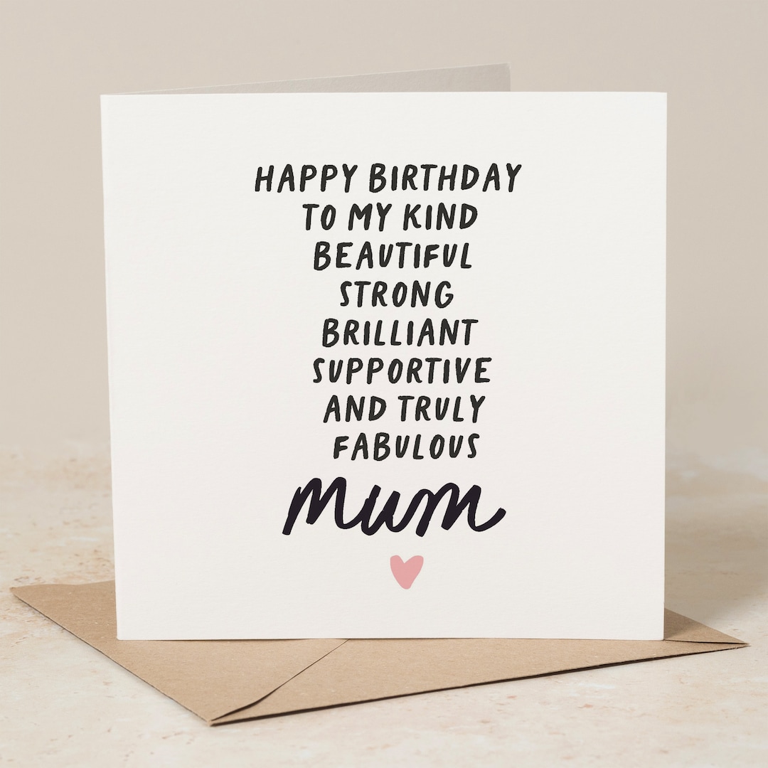 Mum Birthday Card, Card for Mum Birthday, Birthday Card for Her, Mum ...