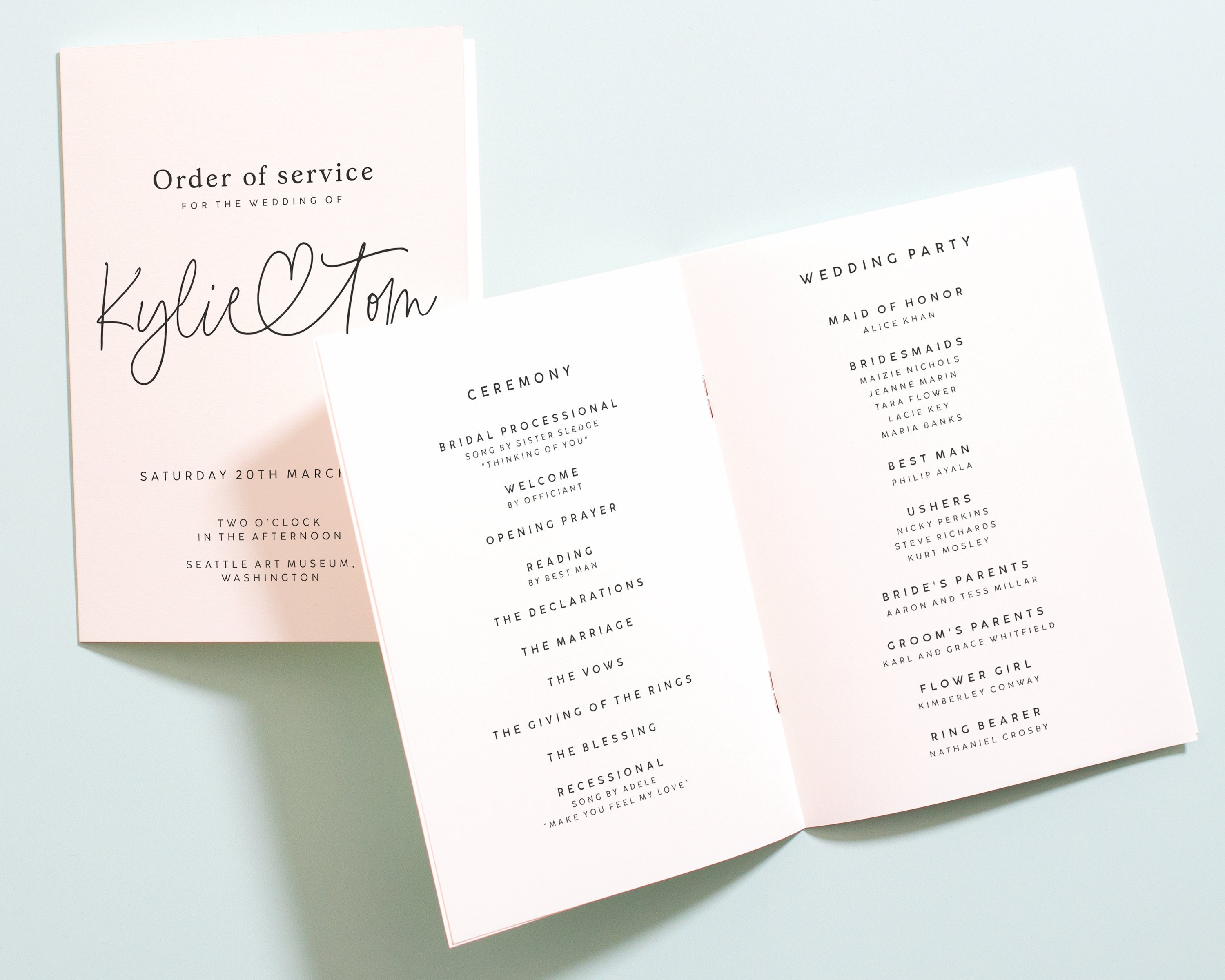 Wedding Program Order Of Service Wedding Church Ceremony Etsy