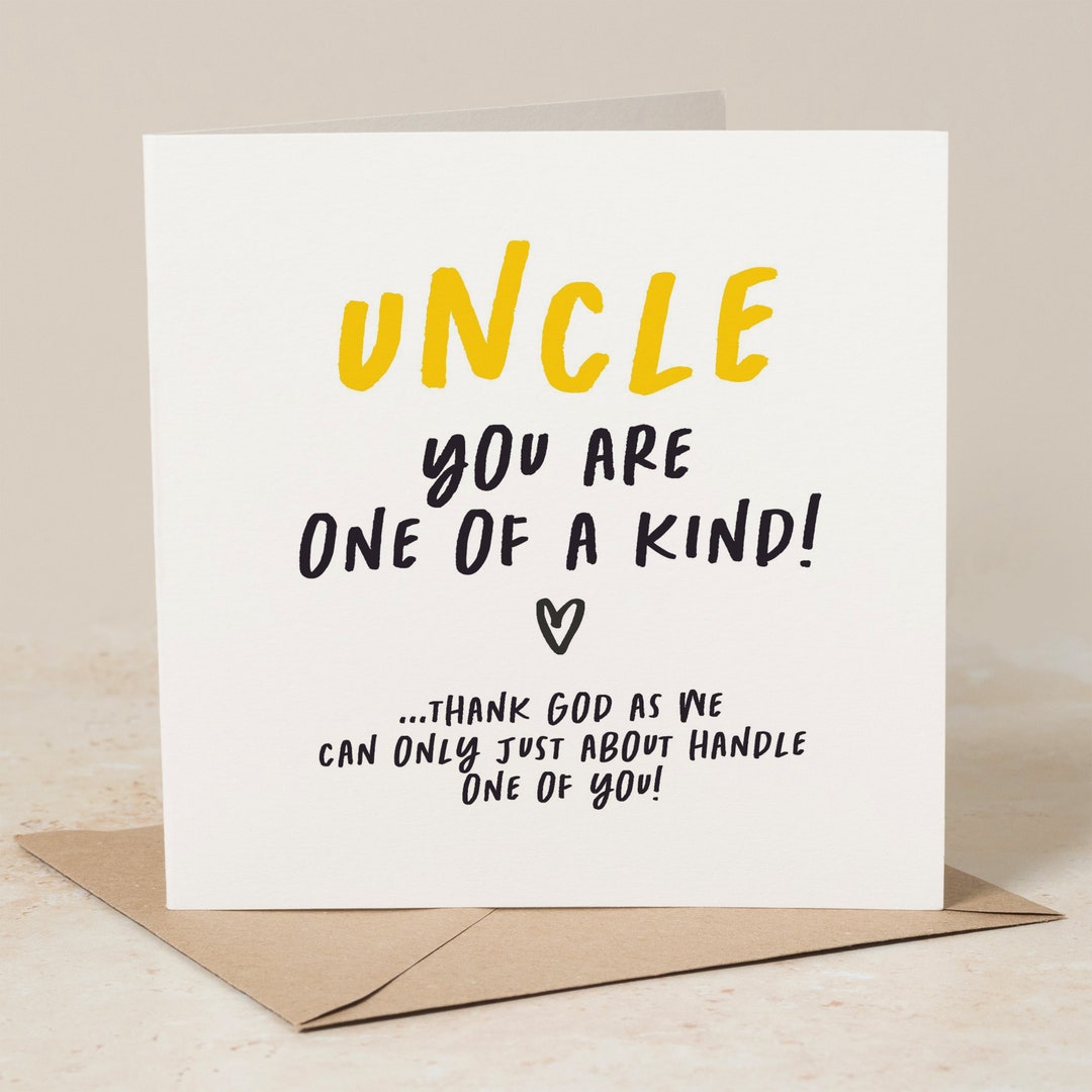 Funny Uncle Birthday Card, Happy Birthday Uncle Card, Best Uncle Card ...