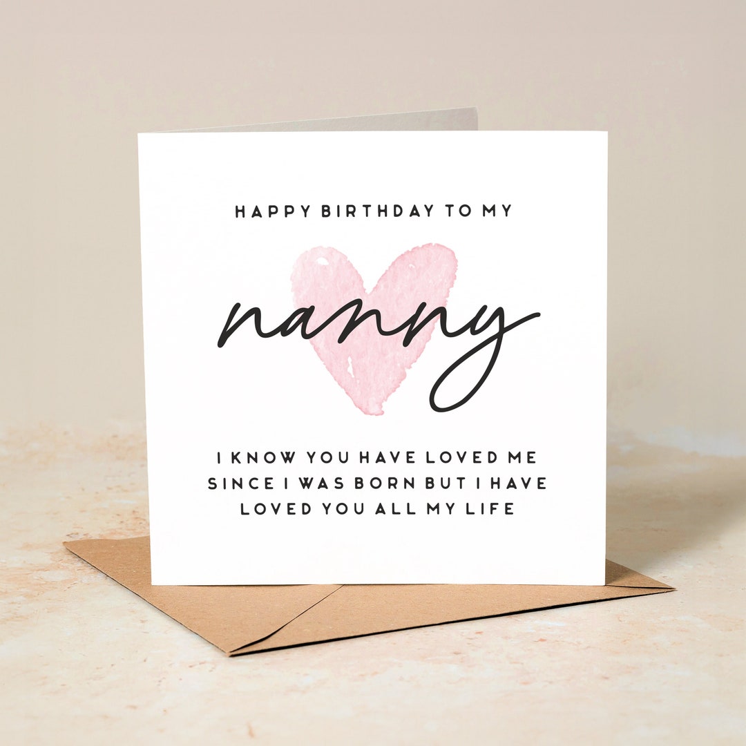 Nanny Birthday Card, Birthday Card for Nanny, Happy Birthday Nanny Card ...