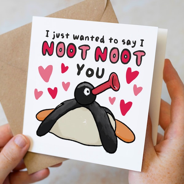 Pingu Valentines Card - Etsy