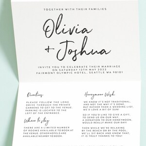 Concertina Wedding Invitations Rustic Script Wedding - Etsy