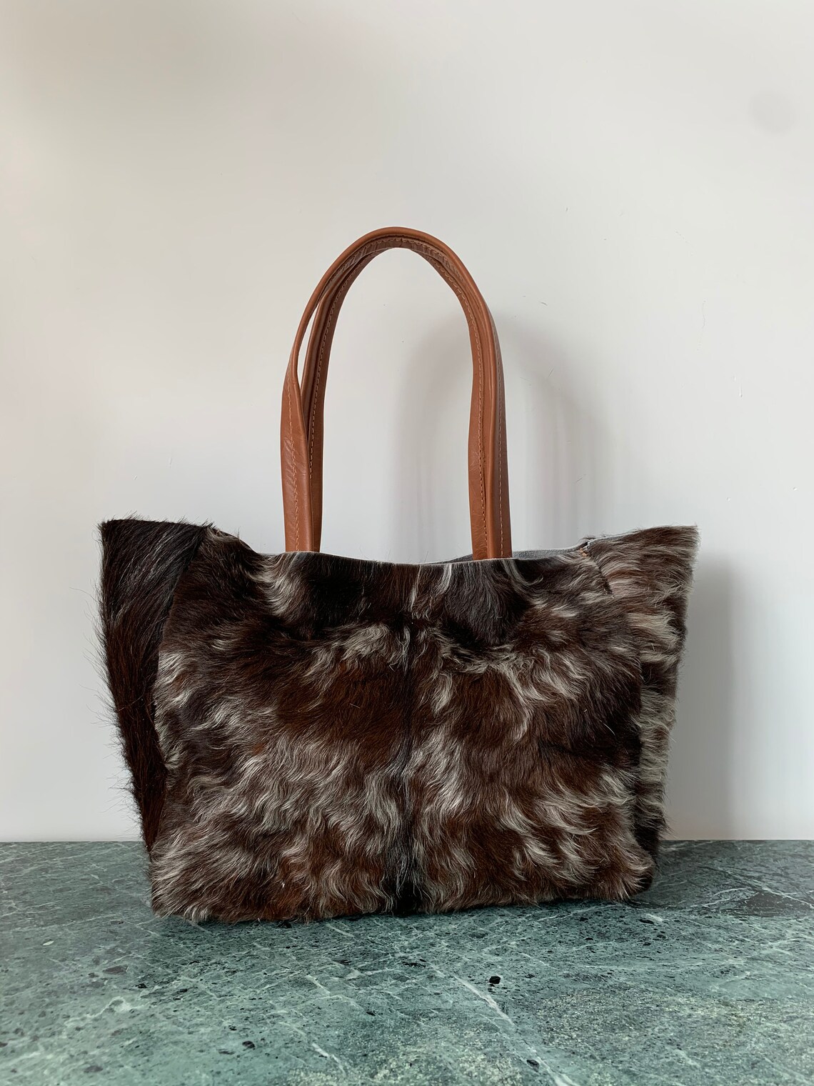 Cowhide Tote Leather Tote Cow Fur Bag Hair on Hide Bag - Etsy