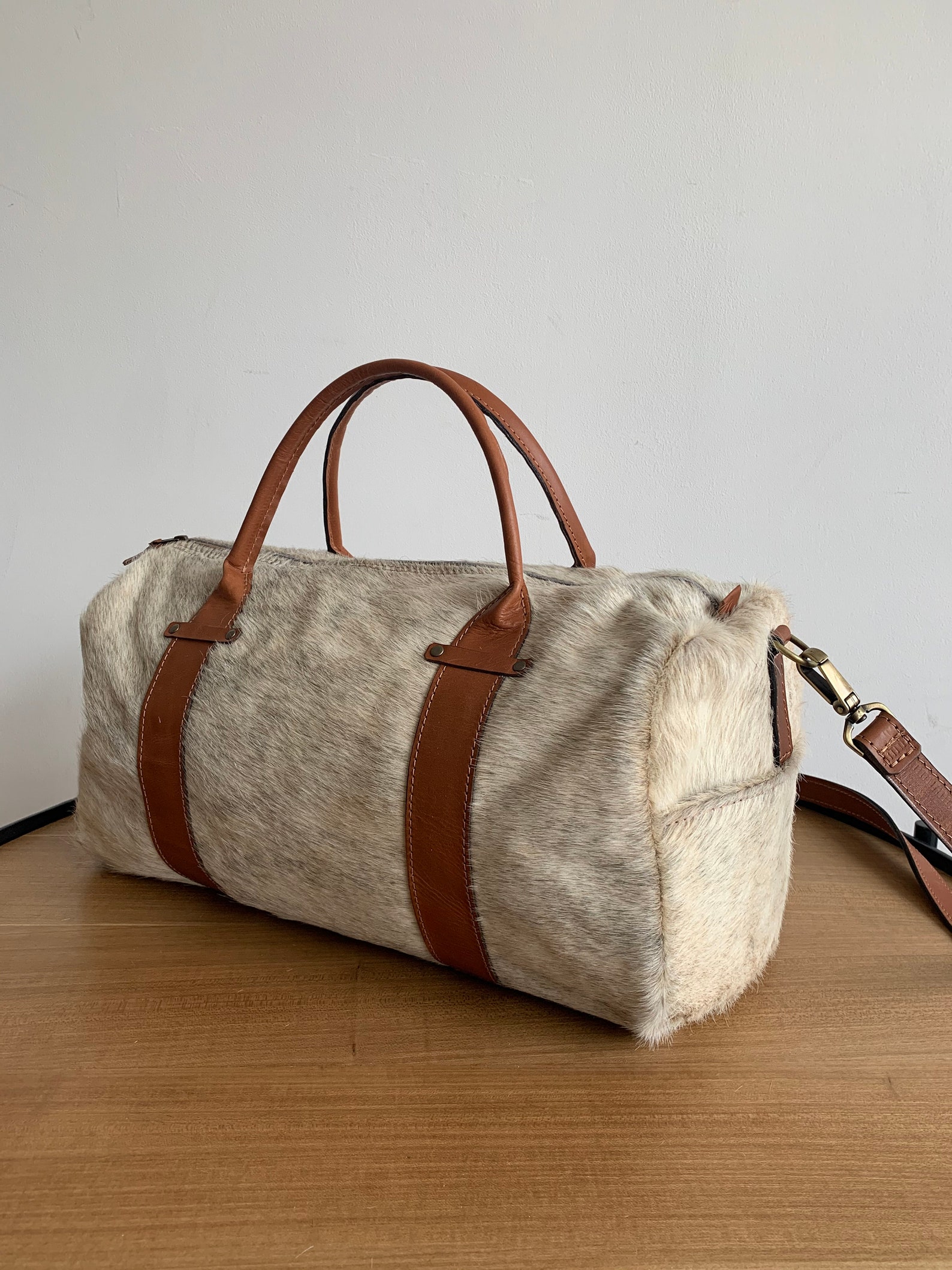 Cowhide Bag Cowhide Travel Bag Cowhide Cabin Bag Overnight - Etsy