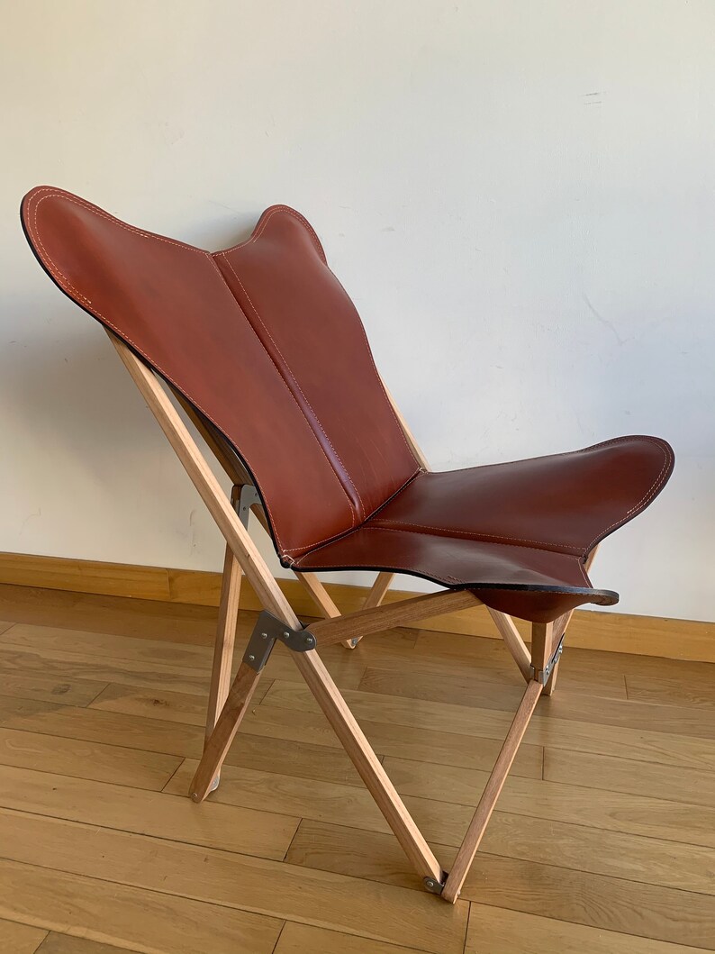 Butterfly Chair, BKF Chair, Vegetable Tanned Leather, Foldable Chair ...