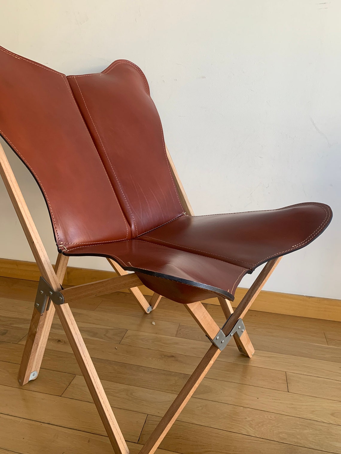 Butterfly Chair BKF Chair Vegetable Tanned Leather Foldable - Etsy