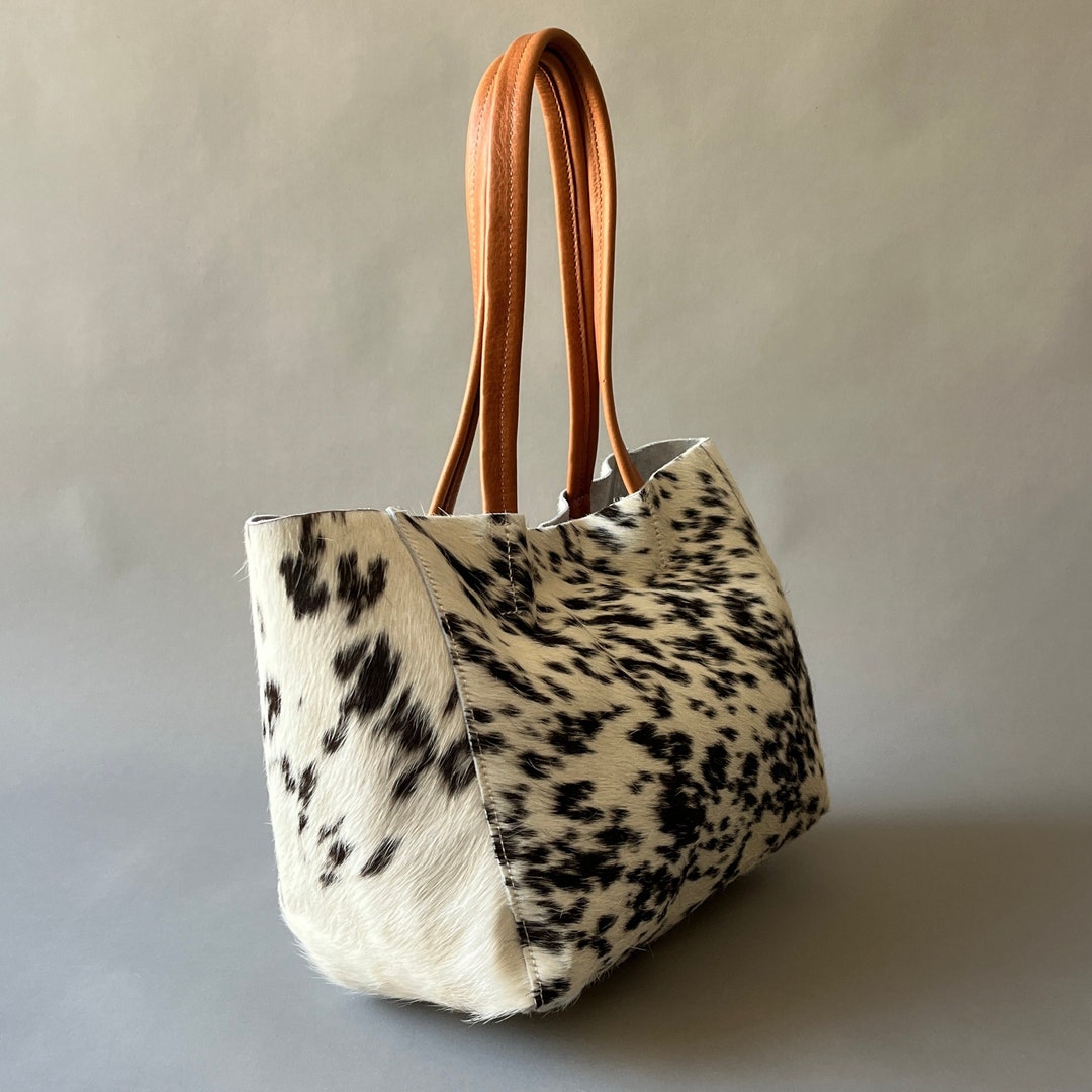 Cowhide Tote Bag, Leather Bag, Cowhide Tote - Etsy