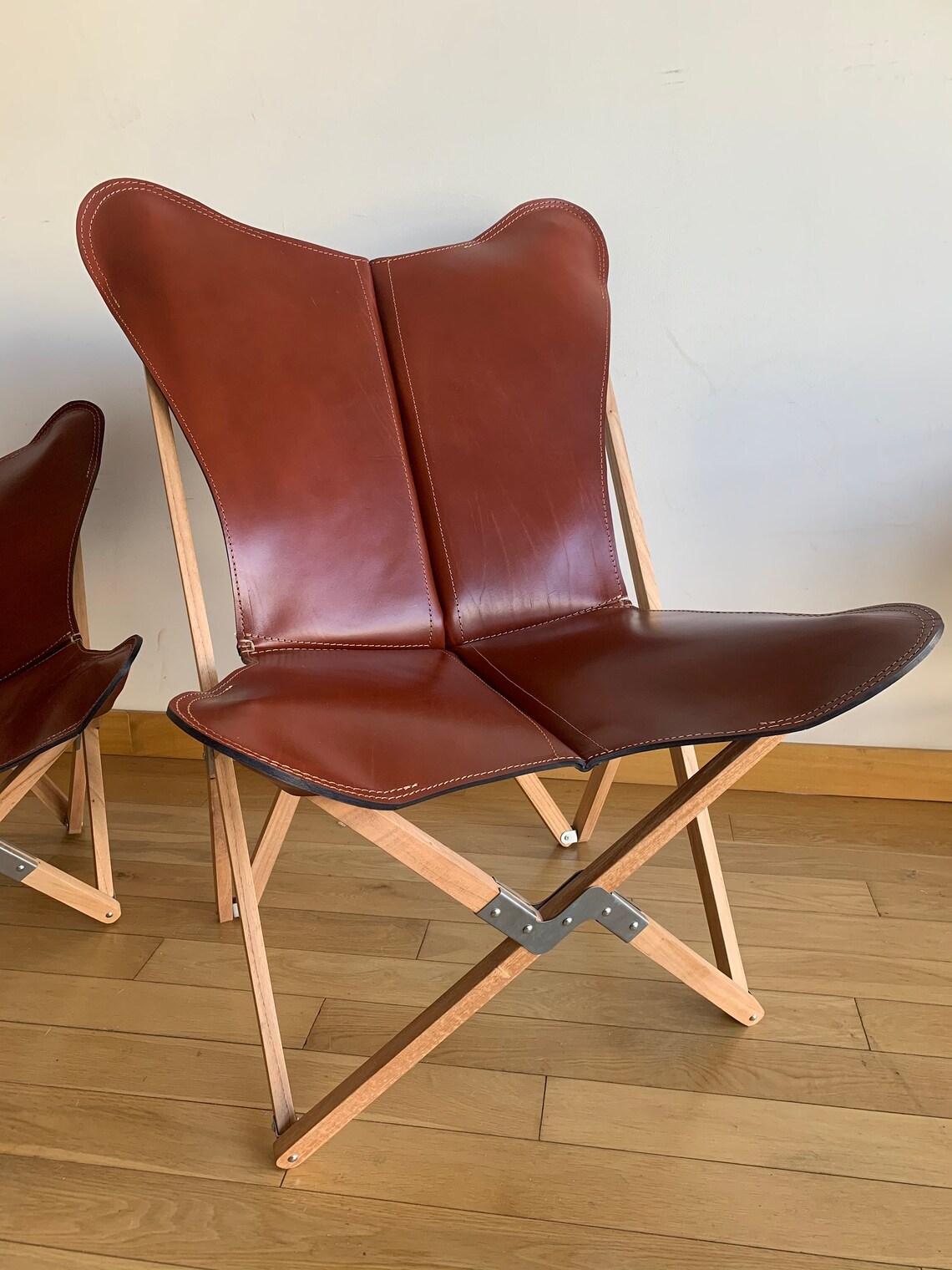 Butterfly Chair BKF Chair Vegetable Tanned Leather Foldable - Etsy