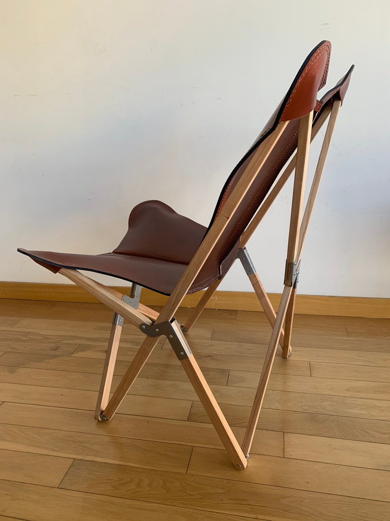 Butterfly Chair, BKF Chair, Vegetable Tanned Leather, Foldable Chair ...