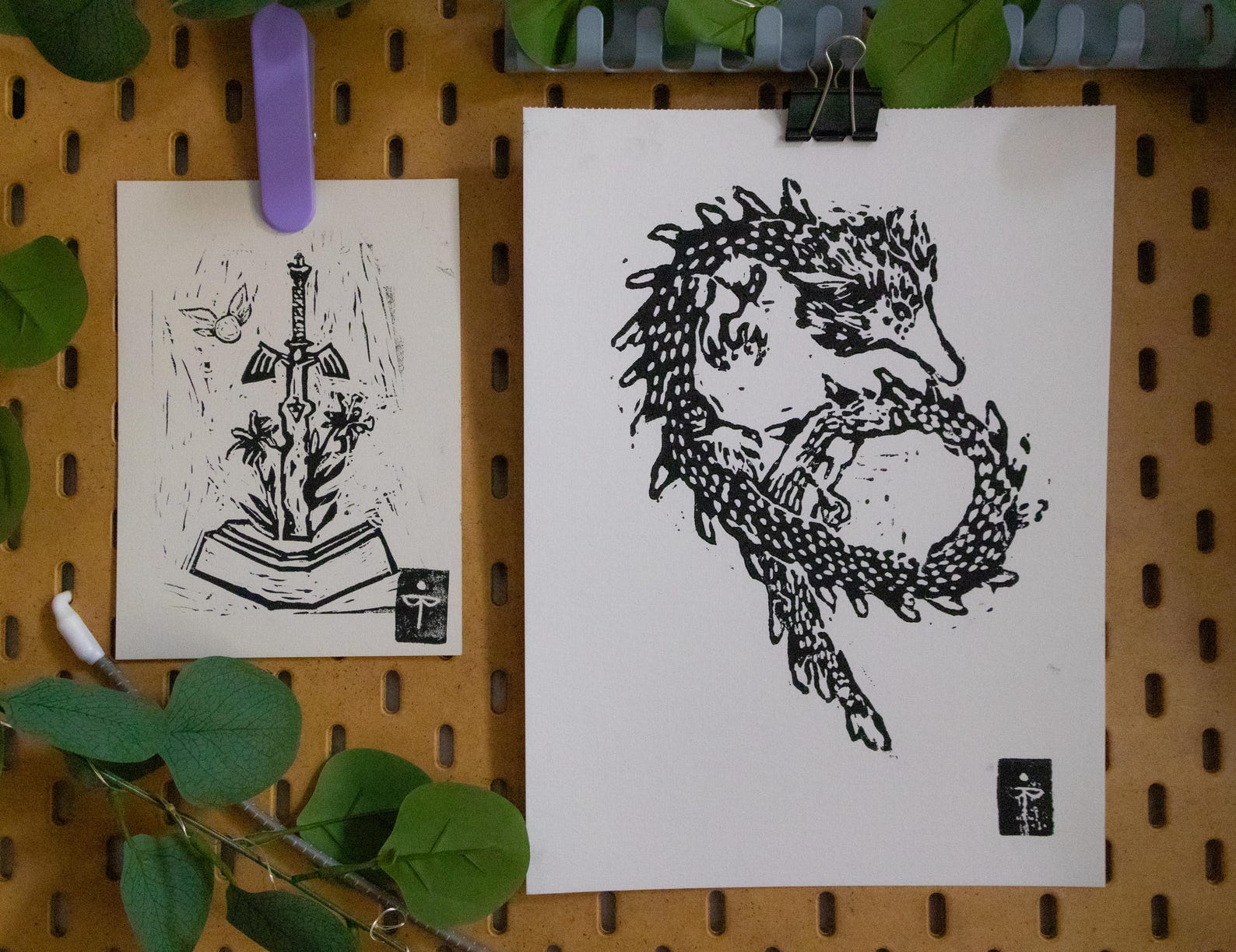 The Legend of Zelda Mastersword - Lino Print - 100% Selfmade - Etsy
