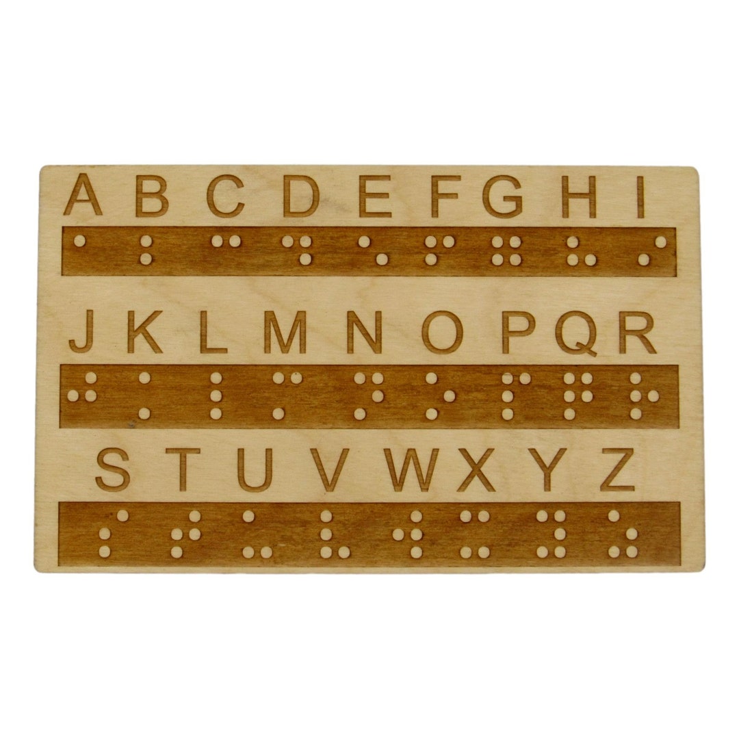 Wood Braille Alphabet Board Raised Dot Montessori Braille Learning Tool ...