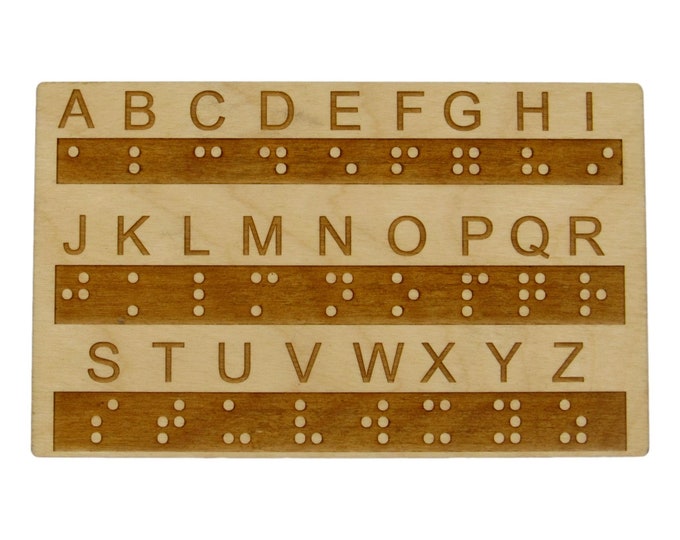Wood Braille Alphabet Board Raised Dot Montessori Braille Learning Tool ...