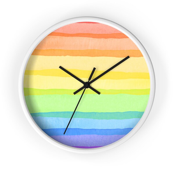Rainbow Wall Clock - Etsy