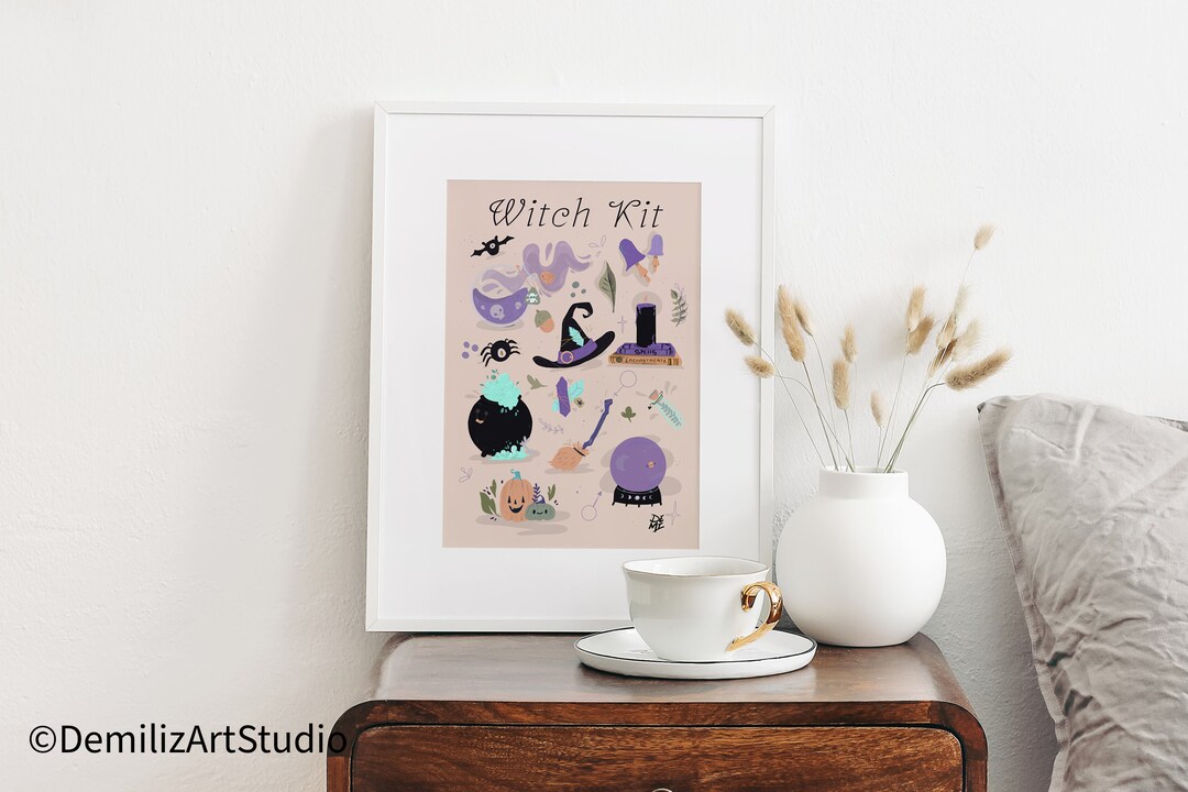 Witch Kit Witch Potion Wall Decoration Illustration Print - Etsy