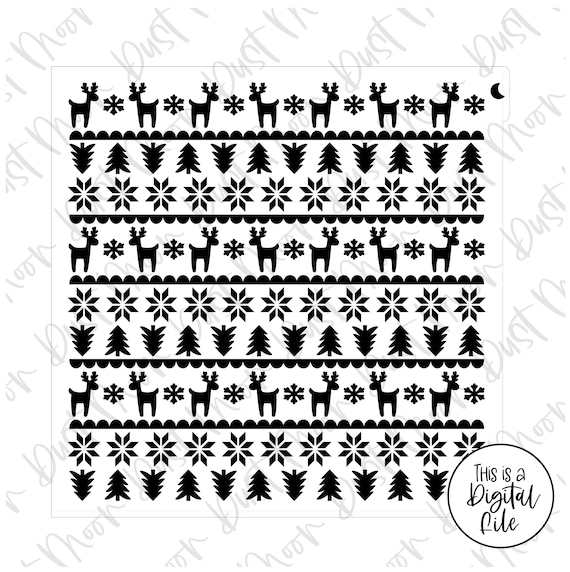 DIGITAL SVG Fair Isle Winter ugly Sweater/stocking Pattern | Etsy