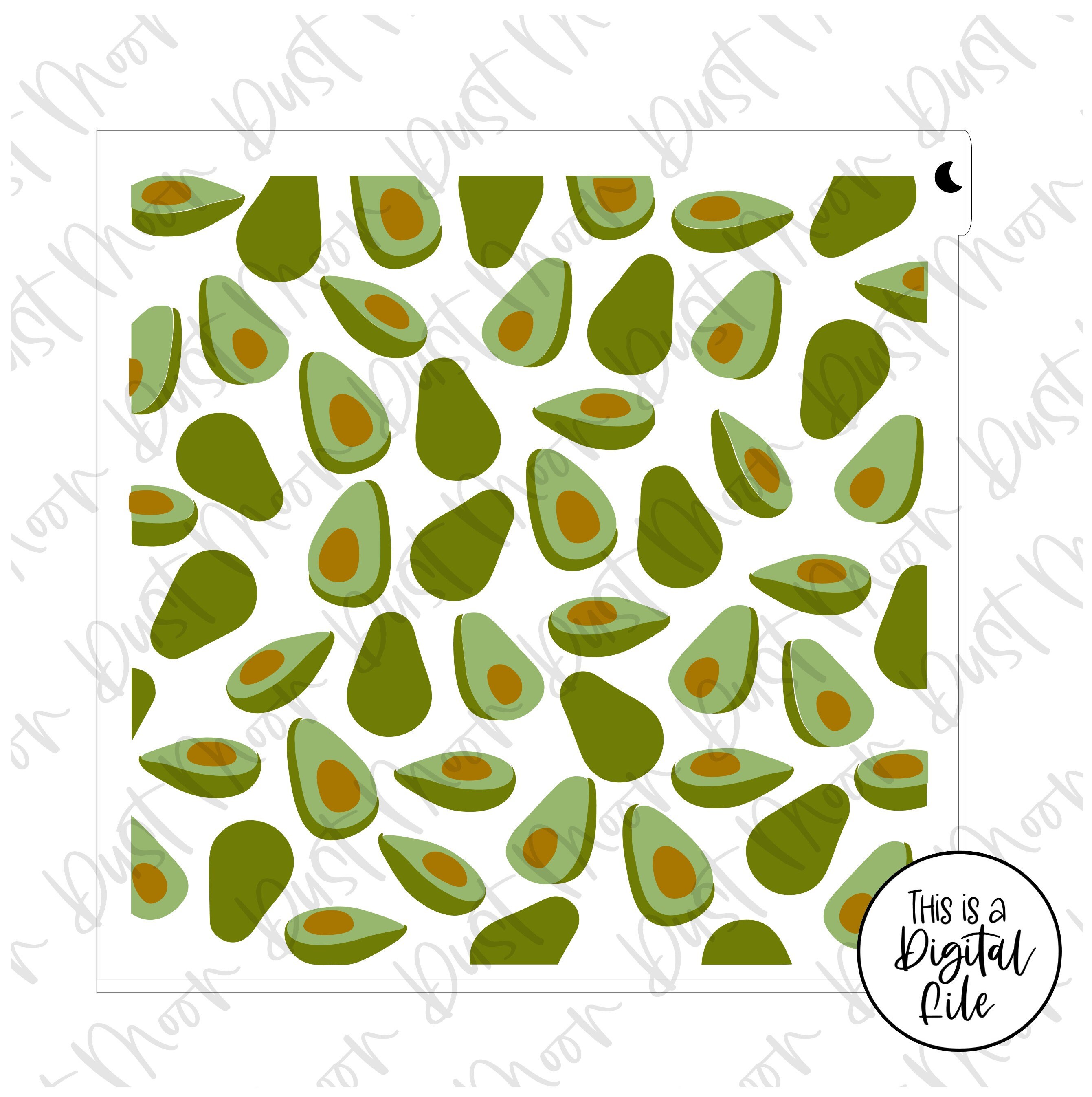DIGITAL SVG - 3-part Avocado Pattern for Mylar/plastic Cookie Stencils ...