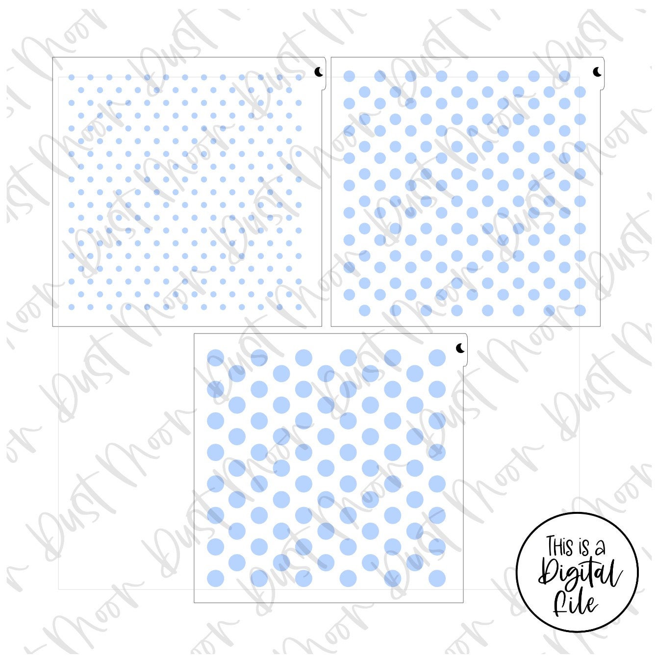 DIGITAL SVG - Polka Dots - Set of 3 - for Mylar/plastic Stencils (no ...