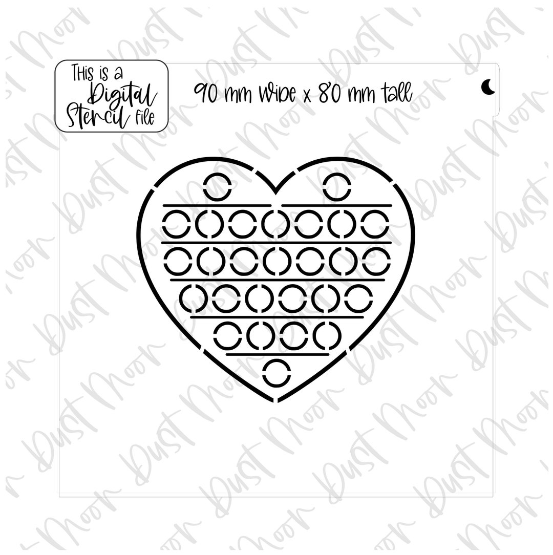 Digital SVG PYO Pop-it Heart for MYLAR Plastic Stencils not a Physical ...