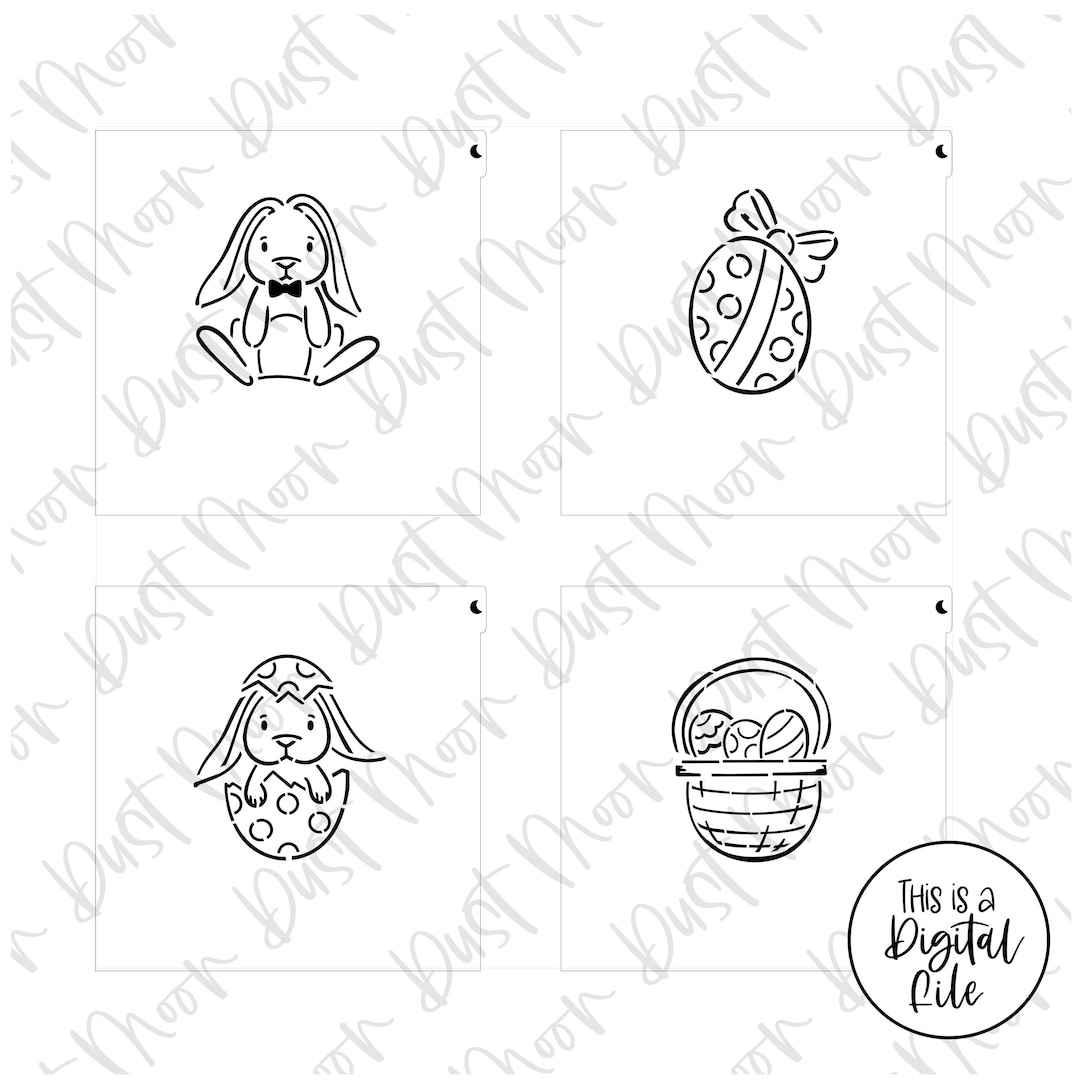 SET Digital SVG - 4xpyo Easter 2022 Designs for Mylar/plastic Stencils ...