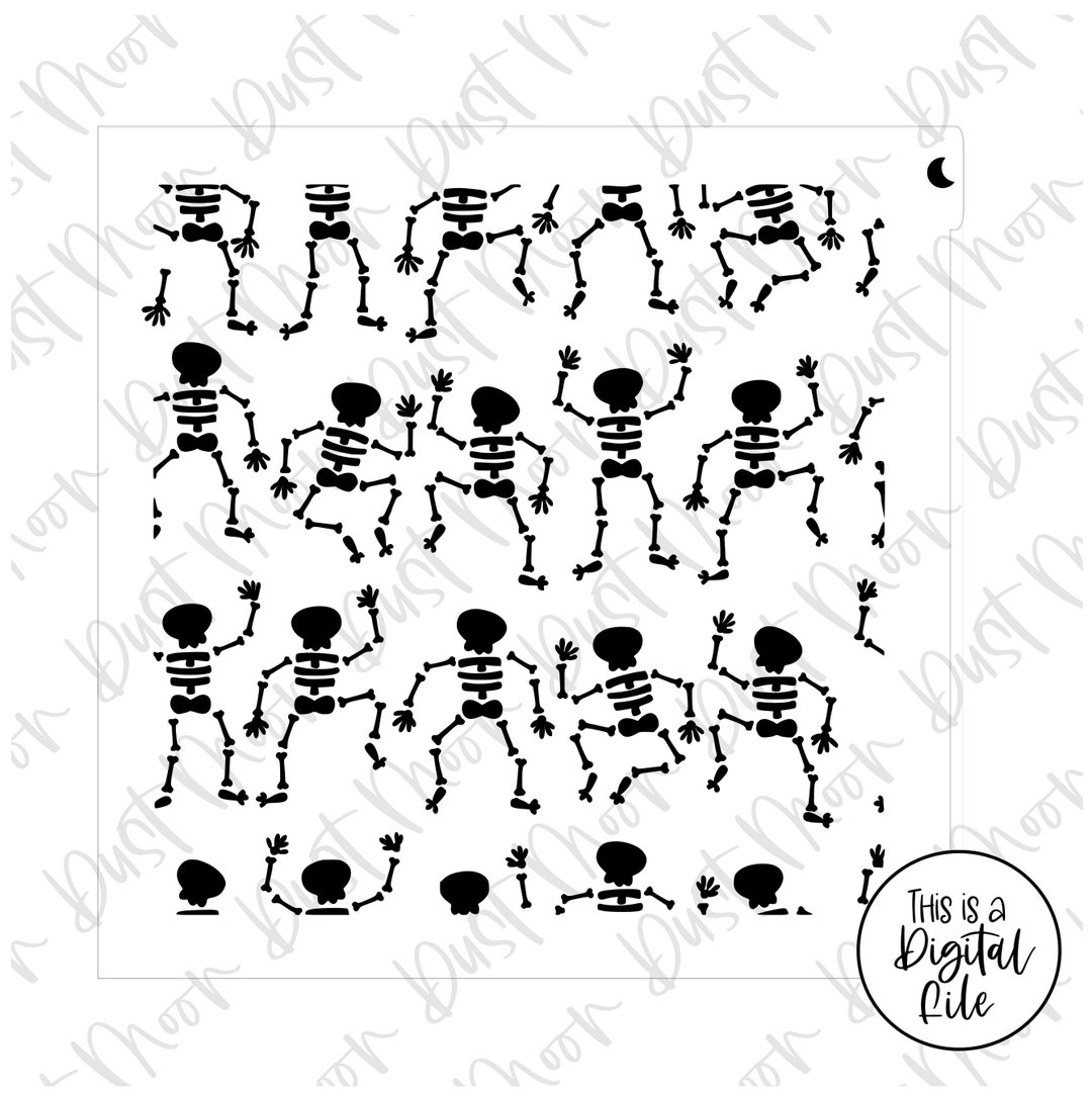DIGITAL SVG - Skeleton Dance for Mylar/plastic Cookie Stencils (no ...