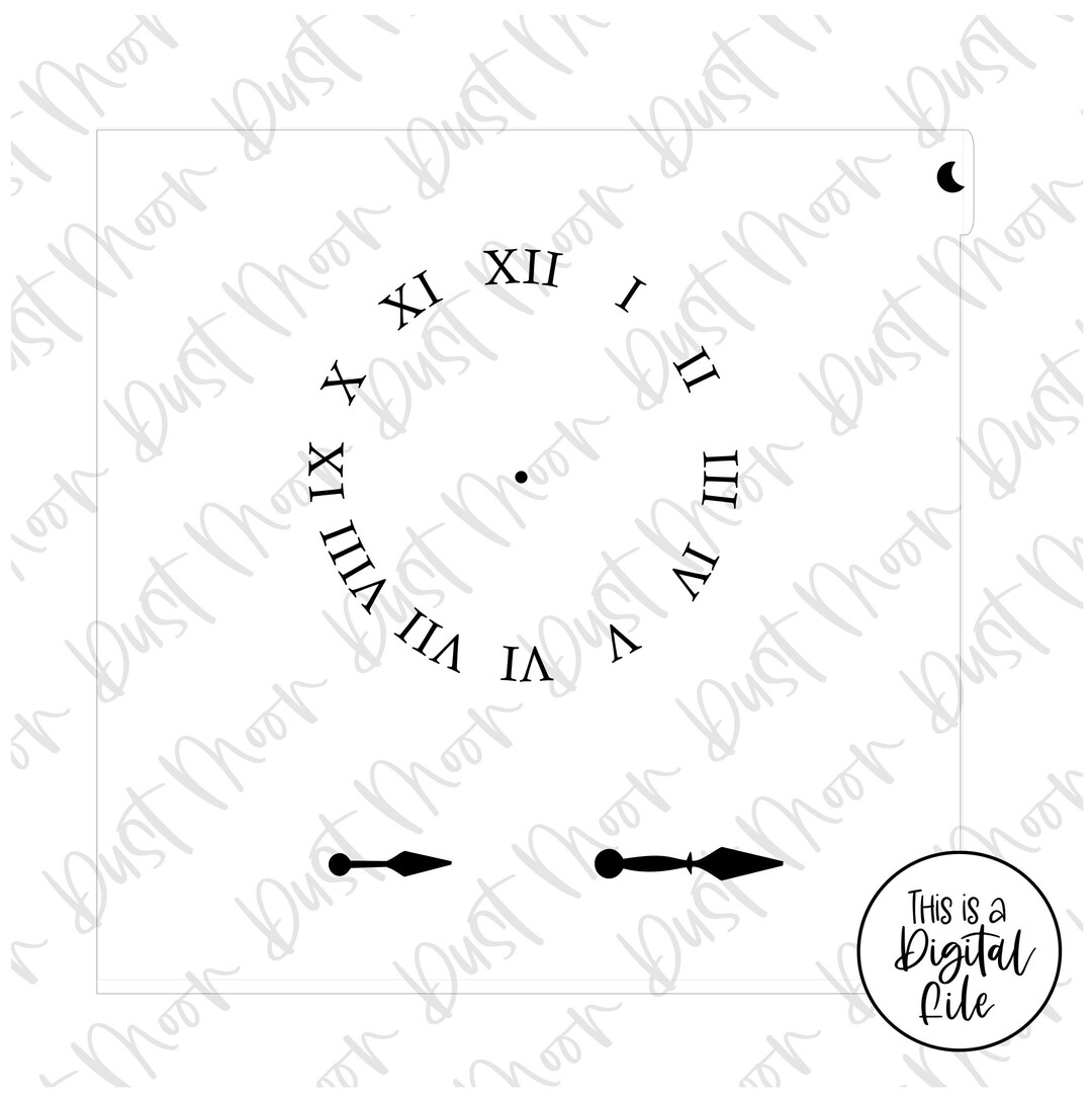 DIGITAL SVG - Clock Face for Mylar/plastic Cookie Stencils(no Physical ...