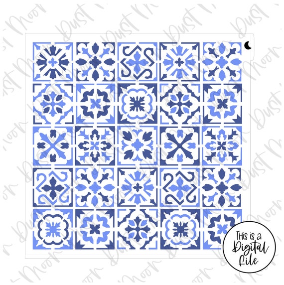 DIGITAL SVG 2-part Mediterranean Tile for Mylar/plastic - Etsy