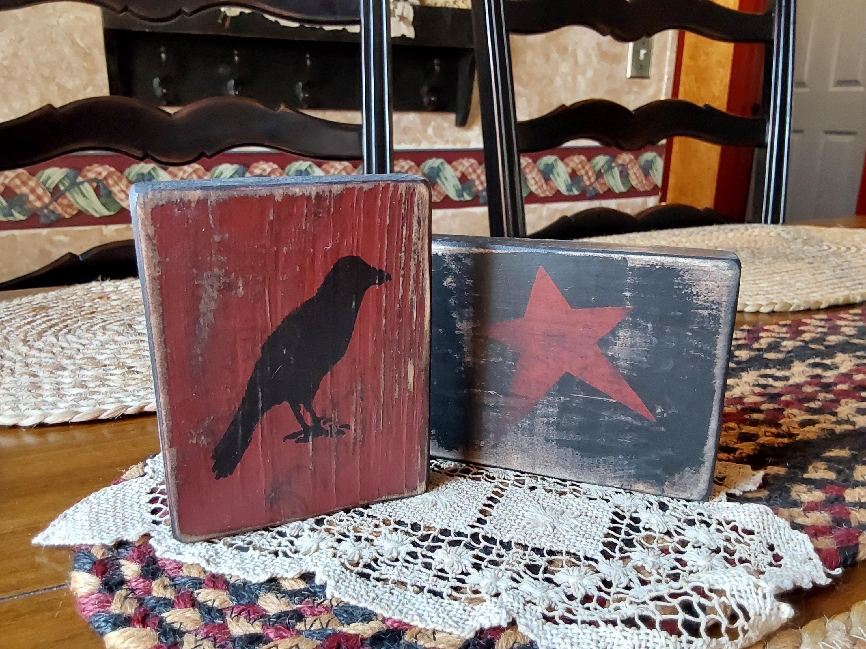 Prim Basics Crow & Star Wood Signs - Etsy