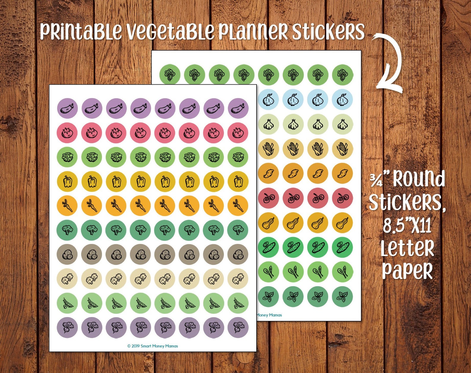 Vegetable Planner Stickers Round Planner Stickers for Gardening ...