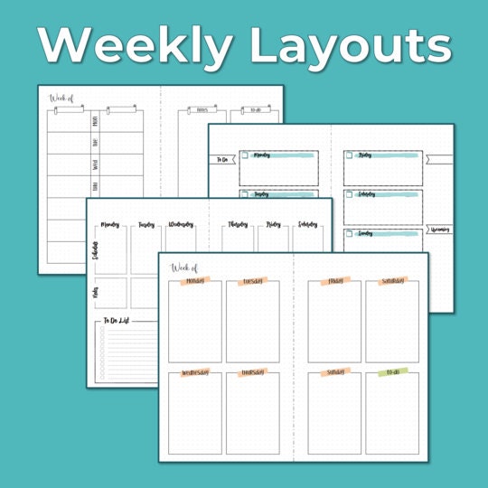 Ultimate Bullet Journal Layout Bundle Over 60 Printable Journal Layouts ...