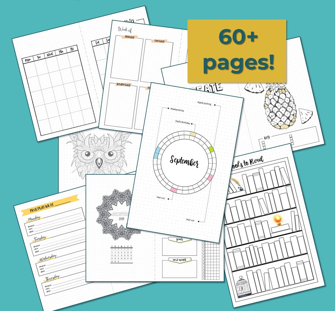 Ultimate Bullet Journal Layout Bundle Over 60 Printable Journal Layouts ...