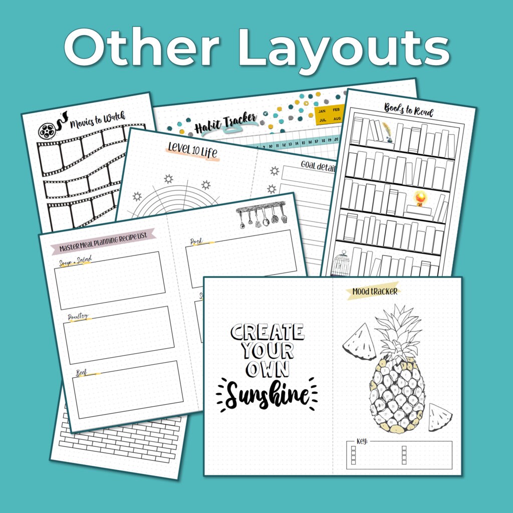 Ultimate Bullet Journal Layout Bundle Over 60 Printable Journal Layouts ...
