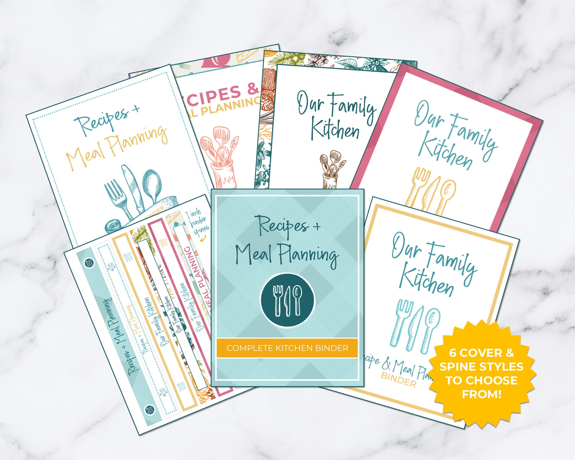 Complete Kitchen Printable Pack | Recipe Binder, Meal Planning ...
