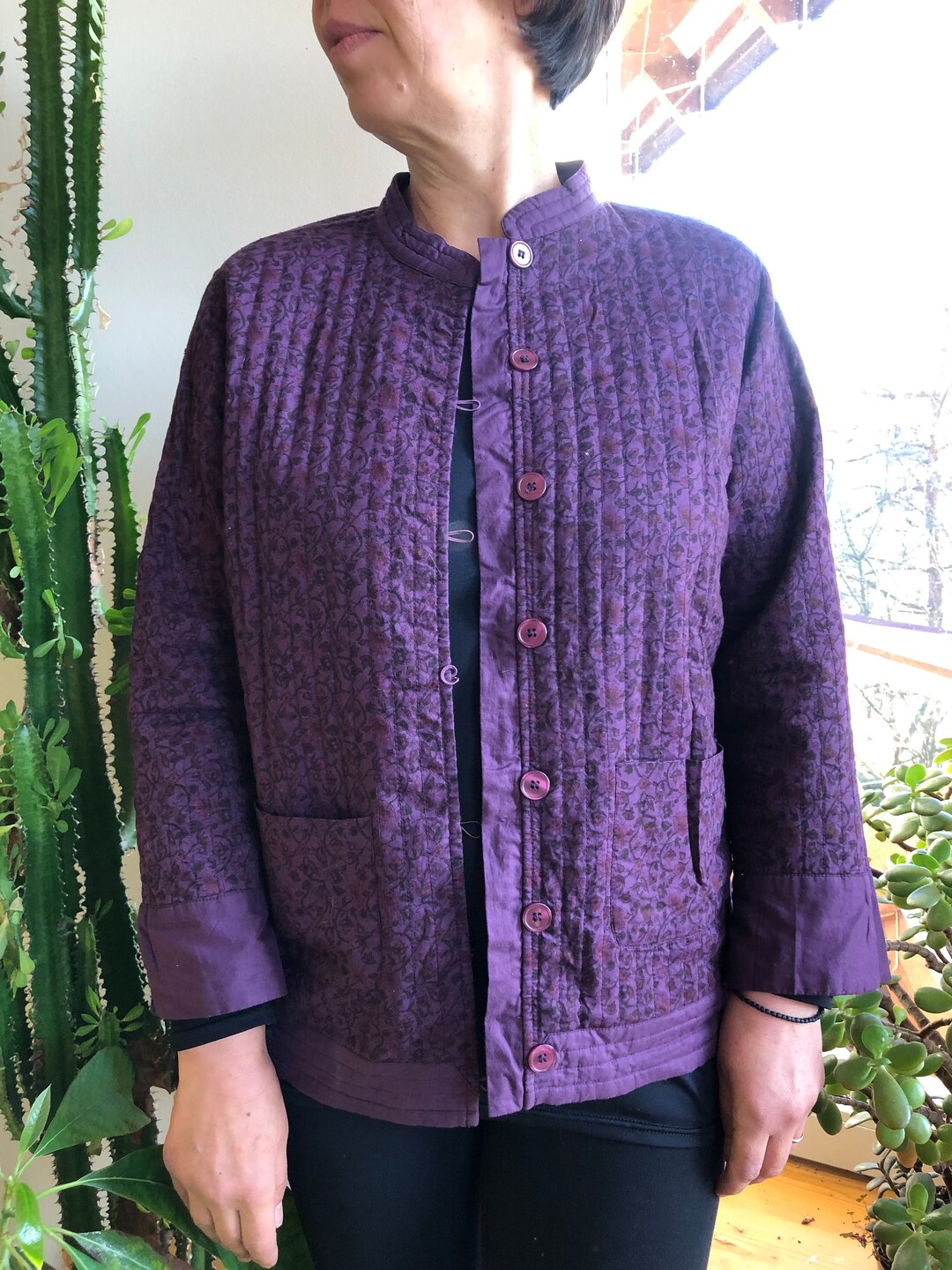 Vintage 80-90ss Lilac Calico Print Quilted Blazer. M Size. - Etsy