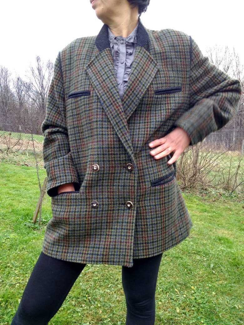 Vintage Original Trachten Style Moss Green Grey Blue and - Etsy