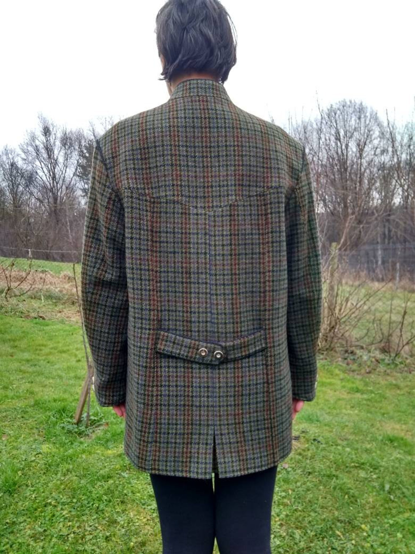 Vintage Original Trachten style moss green grey blue and | Etsy