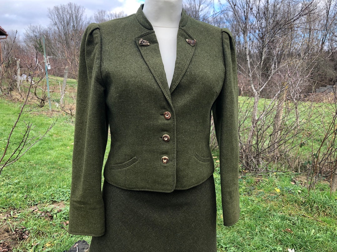 Vintage Womens Trachten Style Wool Crop Blazer. ALPINE Folk Hunters ...