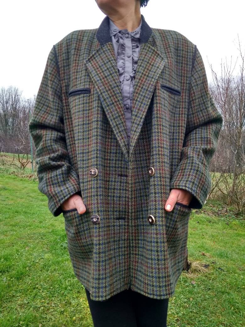 Vintage Original Trachten Style Moss Green Grey Blue and - Etsy