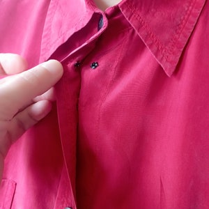 Vintage 90s Crimson Red Silk Shirt. M Size. - Etsy