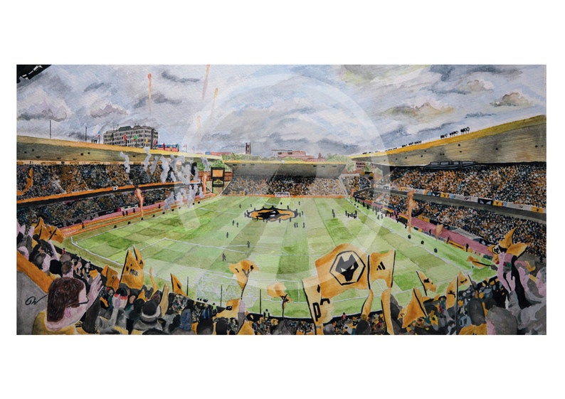 Wolverhampton Wanderers Wall Art Molineux View From the Northbank A3 - Etsy