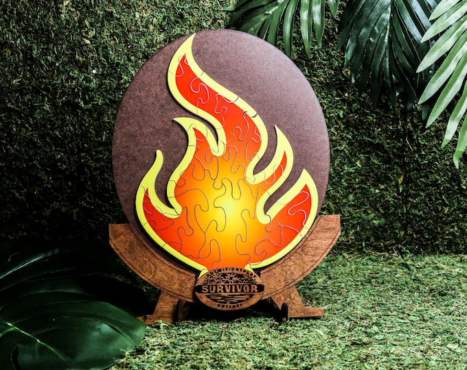 Survivor Puzzle Replica - Large Fire Puzzle With Stand - Survivor Party ...