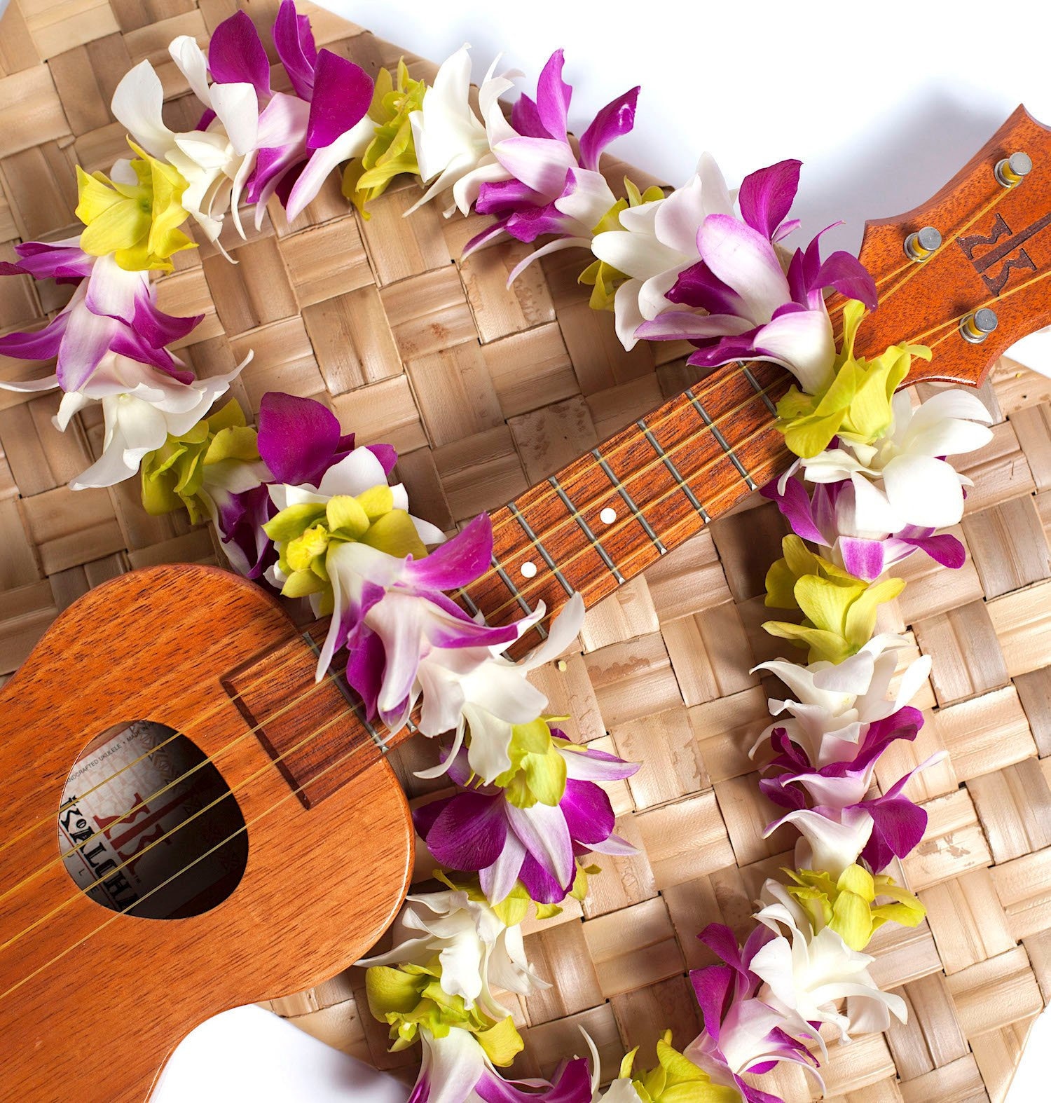 Fresh Lei Hawaiian Lei Fresh Purple White and Green Orchid | Etsy