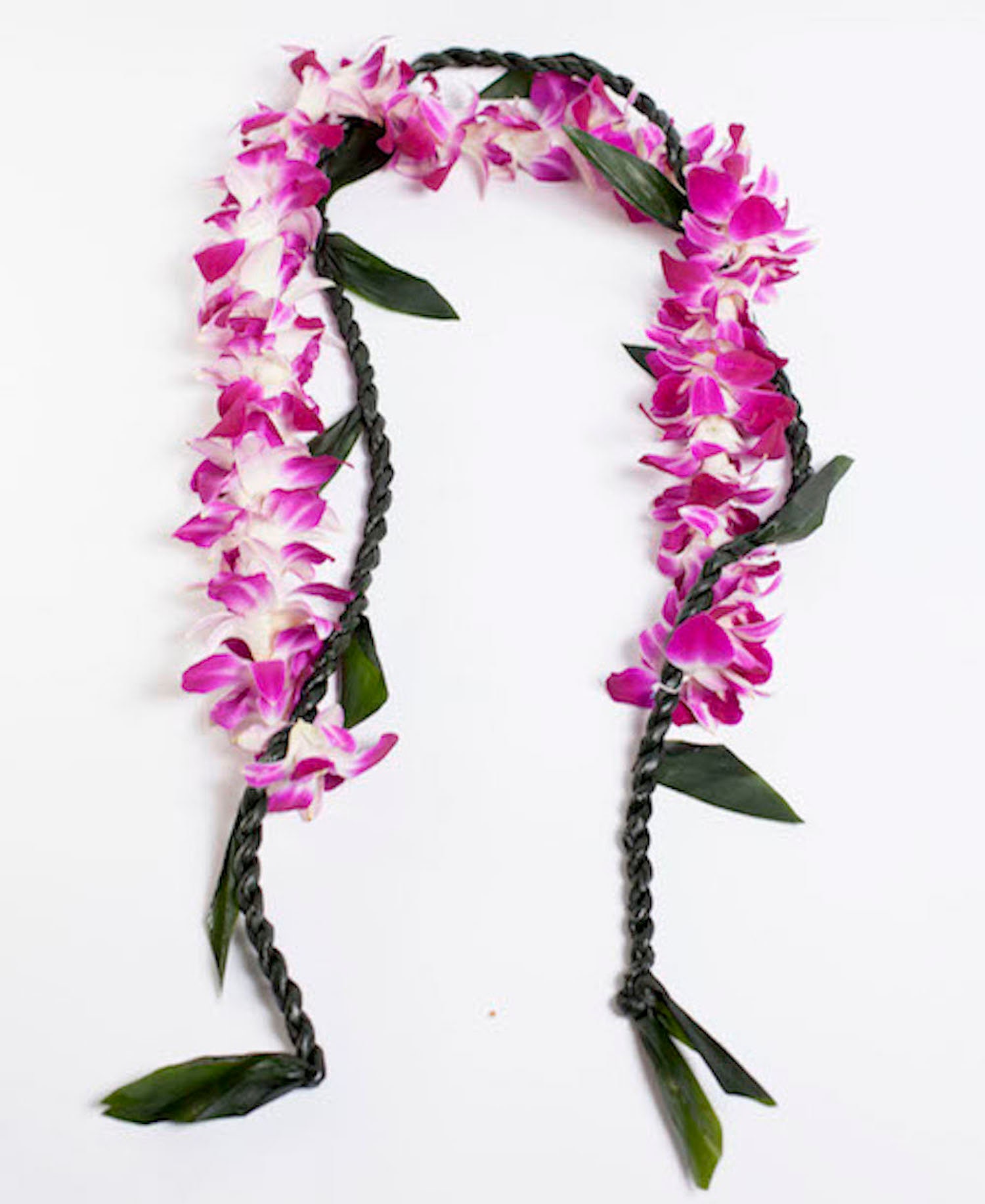 Hawaiian Lei Ti leaf Lei With Orchid Lei Graduation Lei | Etsy