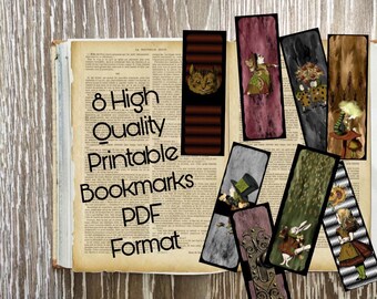 Printable Wonderland Bookmarks, Alice in Wonderland Quotes, Instant ...