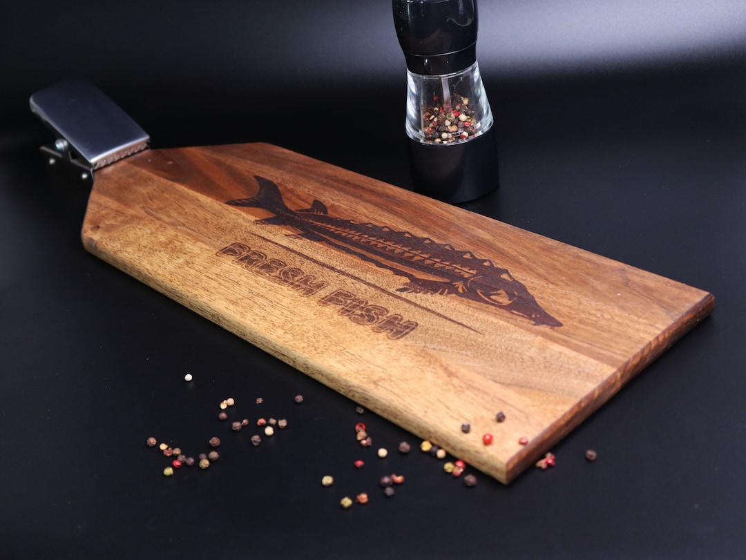 Fish Clamp Cutting Board, Walnut Fish Cutting Board, Fishman Board ...