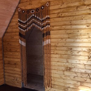 Wooden Door Curtains Beads, Wood Door Curtain, Handmade Door Curtain ...