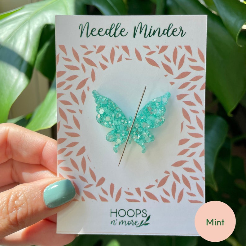 Sparkling Butterfly Needle Minder Resin Needle Nanny Sewing - Etsy