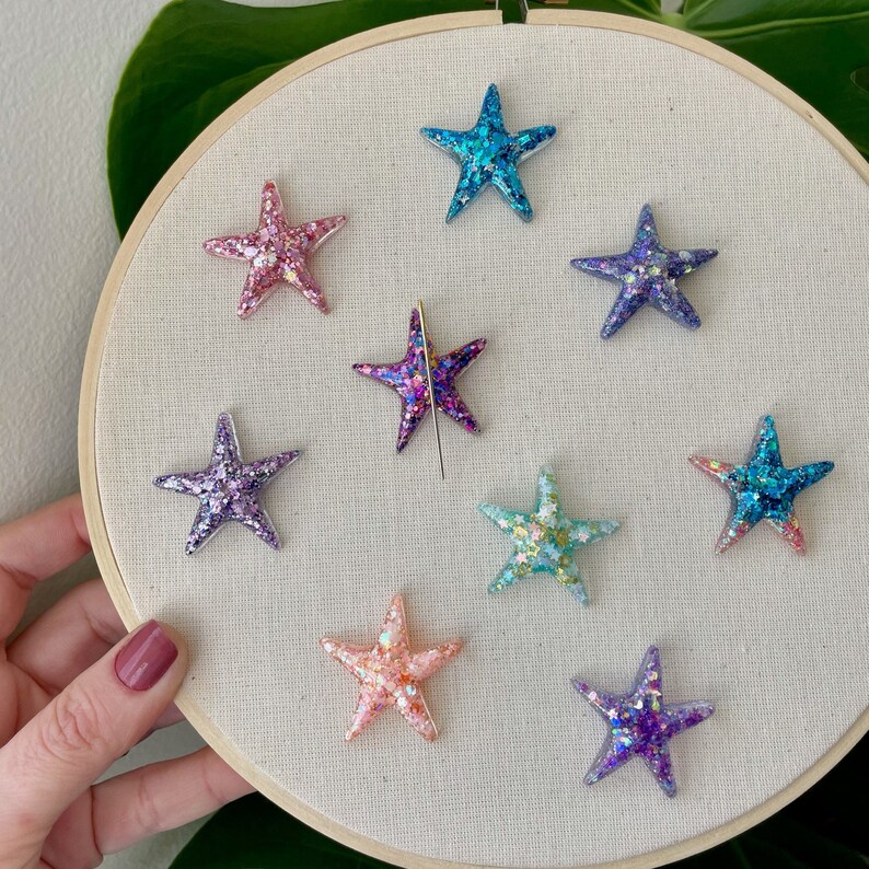 Magnetic Needle Minder Starfish Resin Art Resin Needle - Etsy